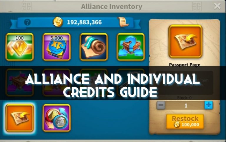 How to get alliance and individual credits in Rise of Kingdoms