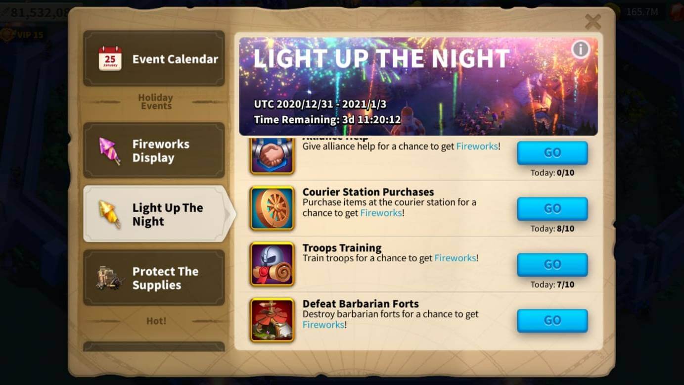 Fireworks event Guide in ROK - Rise of Kingdoms Guides